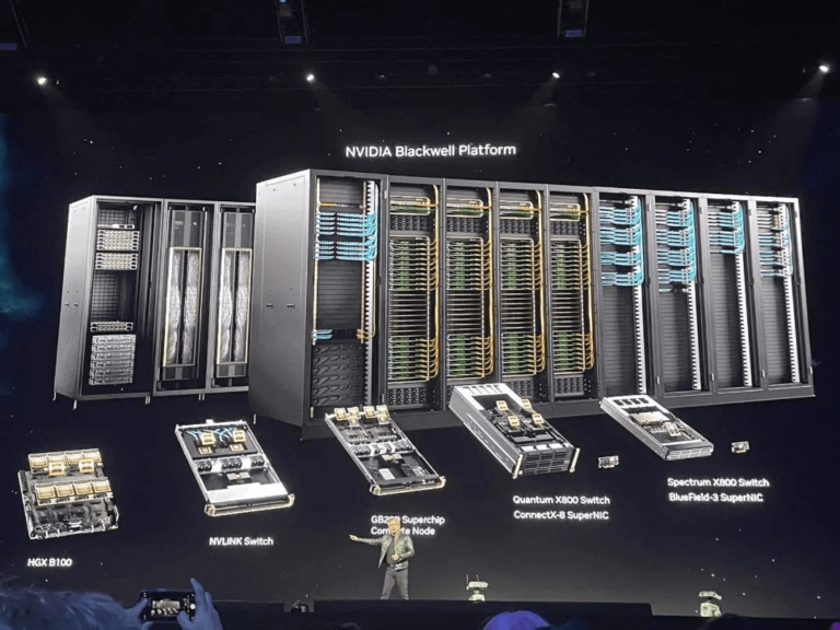 NVIDIA, Blackwell B200 GPU, Quantum-X800 Q3400 InfiniBand 스위치, ConnectX-8 SuperNIC 공개 | 파이버몰