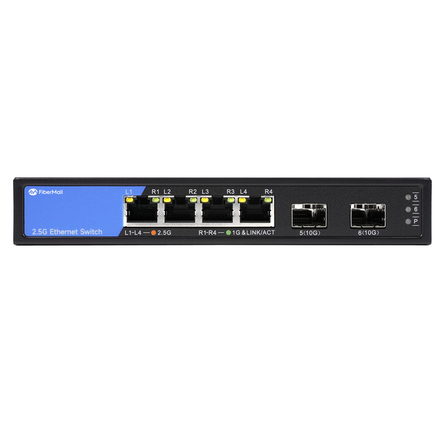 4-Port 1G Switch with 2x 1G/10G SFP+ Up1inks | FiberMall