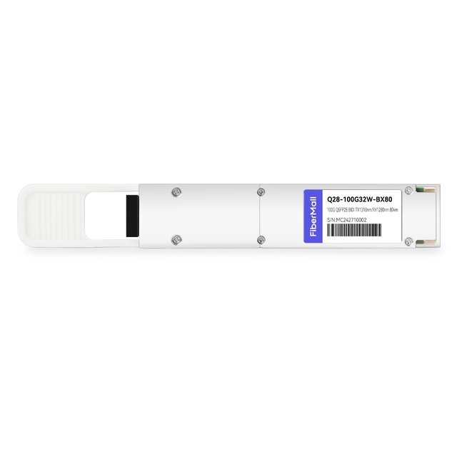 100G BIDI QSFP28 TX1310nm/RX1280nm モジュール 80km |ファイバーモール