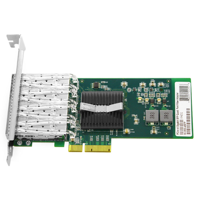 Intel® I350 F4 Quad Port Gigabit SFP PCI Express x4 Ethernet Network ...