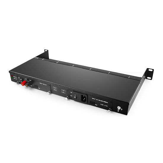 1U 12 Slots Mini Fiber Media Converter Rack Dual Power | FiberMall