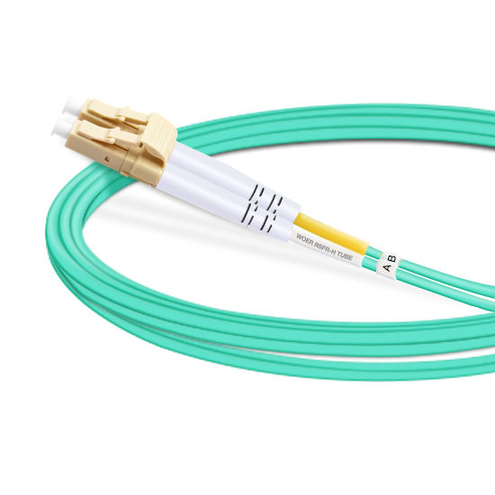 Duplex OM4 50/125 LC-LC Multimode Fiber Optic Cable 1m | FiberMall