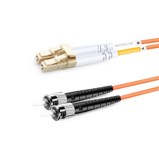 Duplex OM2 50/125 LC-ST Multimode Fiber Optic Cable 1m | FiberMall