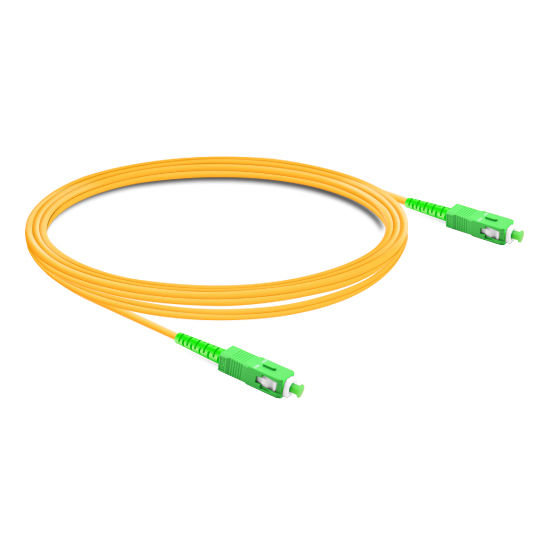 SC APC to SC APC Simplex OS2 SM PVC Fiber Optic Cable 2m | FiberMall